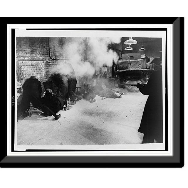 Historic Framed Print, [Re-enactment of the St. Valentine's Day ...