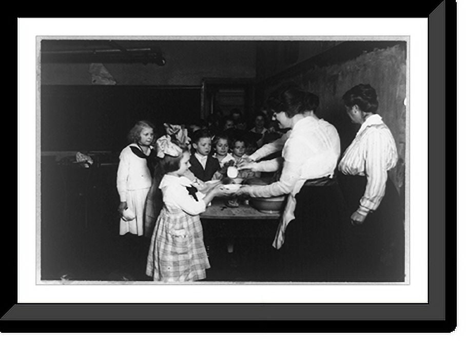 Historic Framed Print, Red Cross penny lunch makes hungry kids happy ...