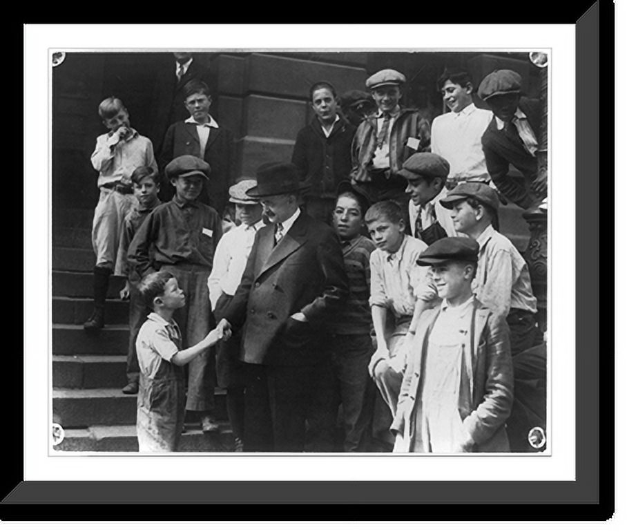 Historic Framed Print, [Red" shaking hands with Judge Benjamin Barr ...