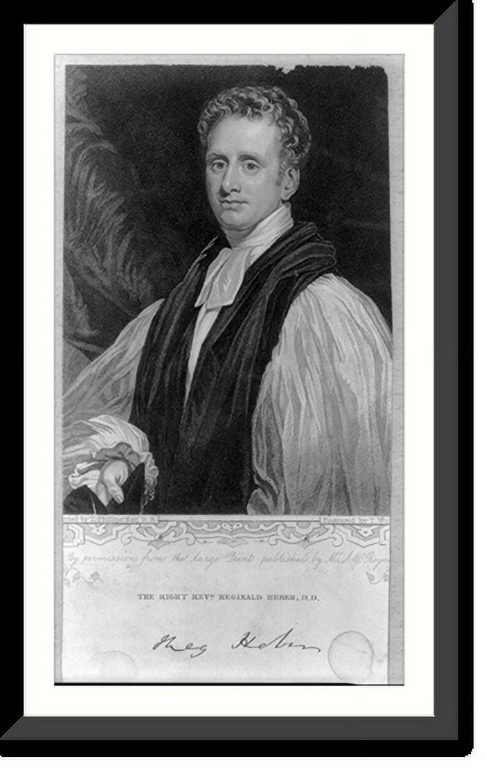 Historic Framed Print, [Reginald Heber, head-and-shoulders portrait ...