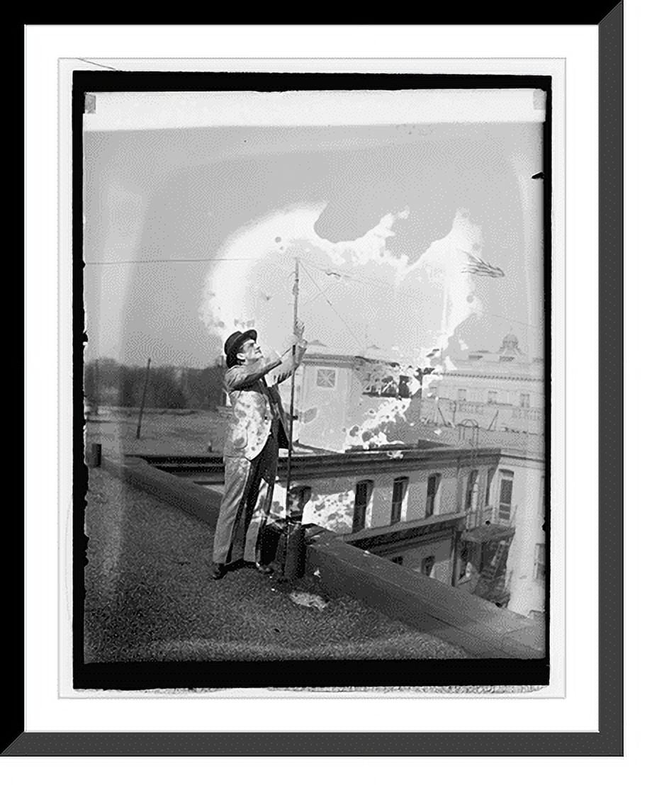 Historic Framed Print, Rep. R.A. Green repairing aerial, 4/2/26, 17-7/8 ...