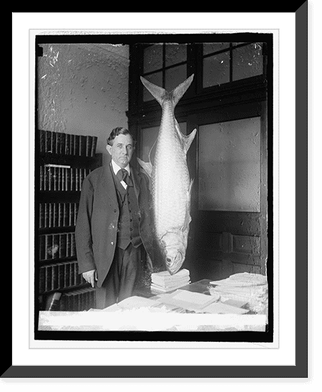 Historic Framed Print, Rep. Tom Connally & fish, 4/9/26, 17-7/8 Historic Framed Print, Rep. Tom Connally & fish, 4/9/26, 17-7/8