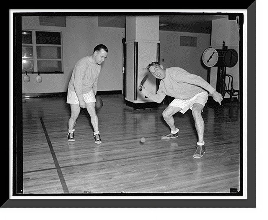 Historic Framed Print, Reps. Ryan & Mead work out in house gym, 12/22 ...