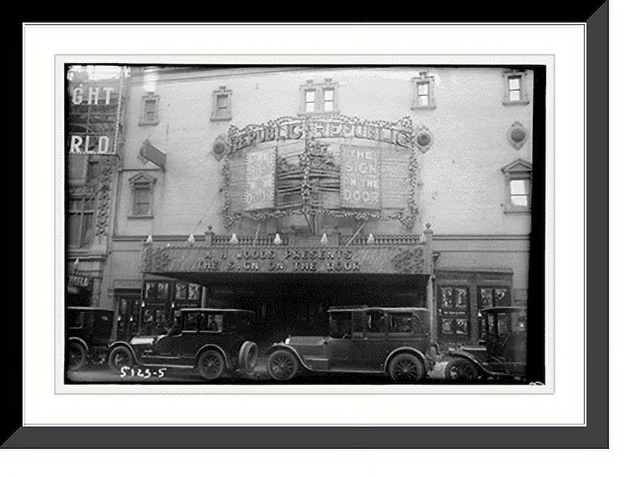 Historic Framed Print, Republic Theater Marquee: "The Sign on the Door ...