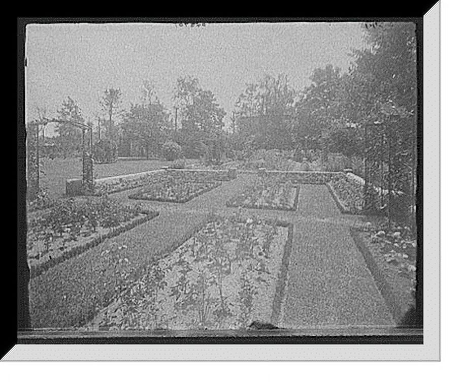 Historic Framed Print, [Residence of Mrs. Franklin H. Walker, garden ...