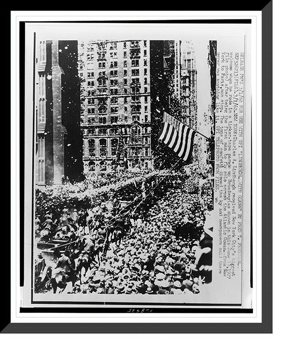 Historic Framed Print, Return of a hero. Wall Street's ticker-tape ...