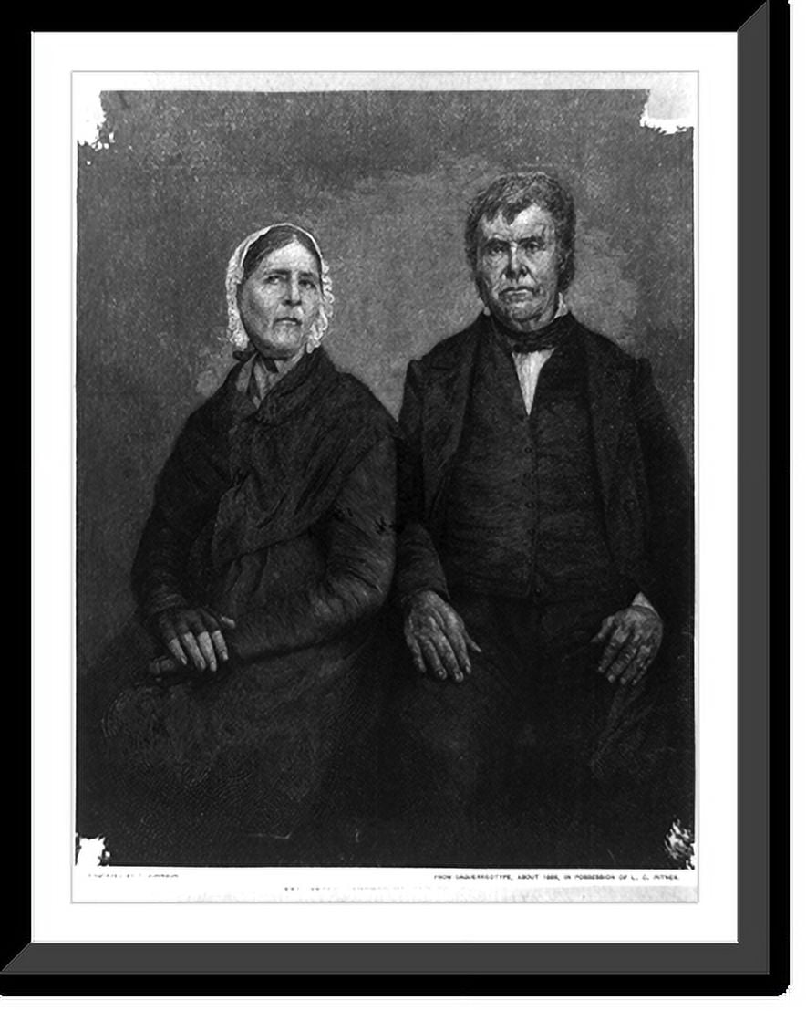 Historic Framed Print, Rev. Peter Cartwright and his wife.Engraved by T ...