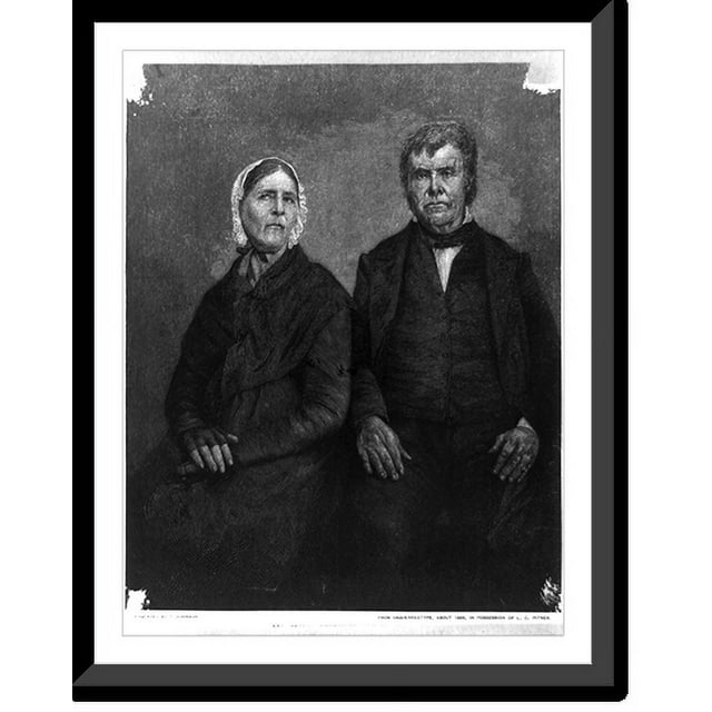Historic Framed Print, Rev. Peter Cartwright and his wife.Engraved by T ...