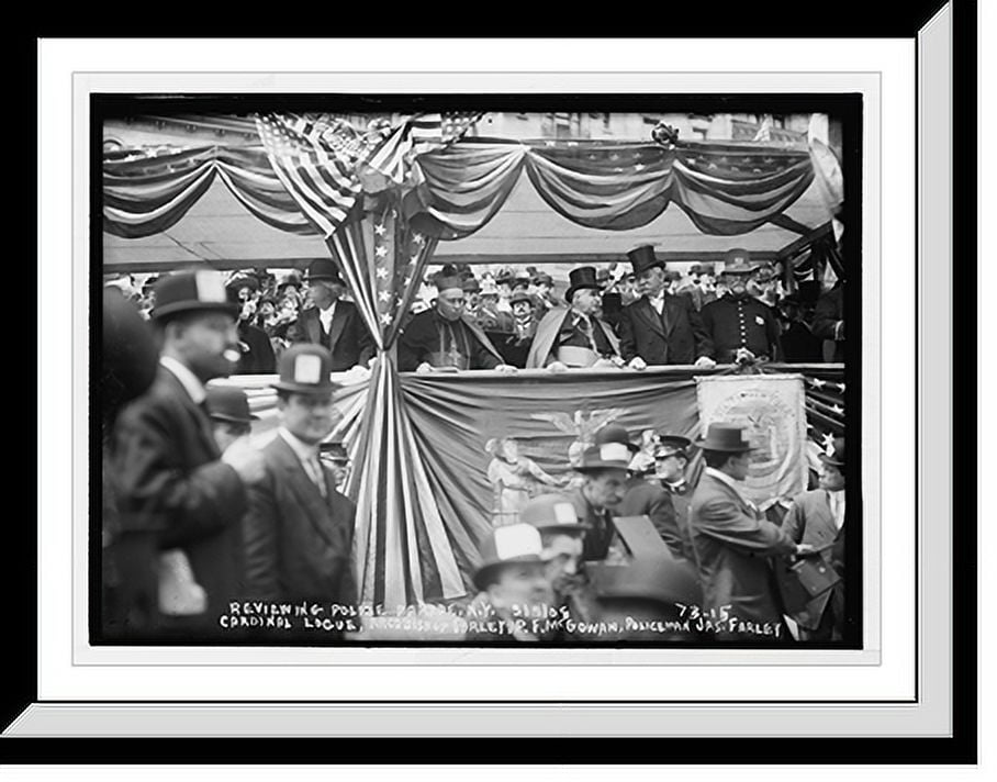 Historic Framed Print, Reviewing police parade: Cardinal Logue ...