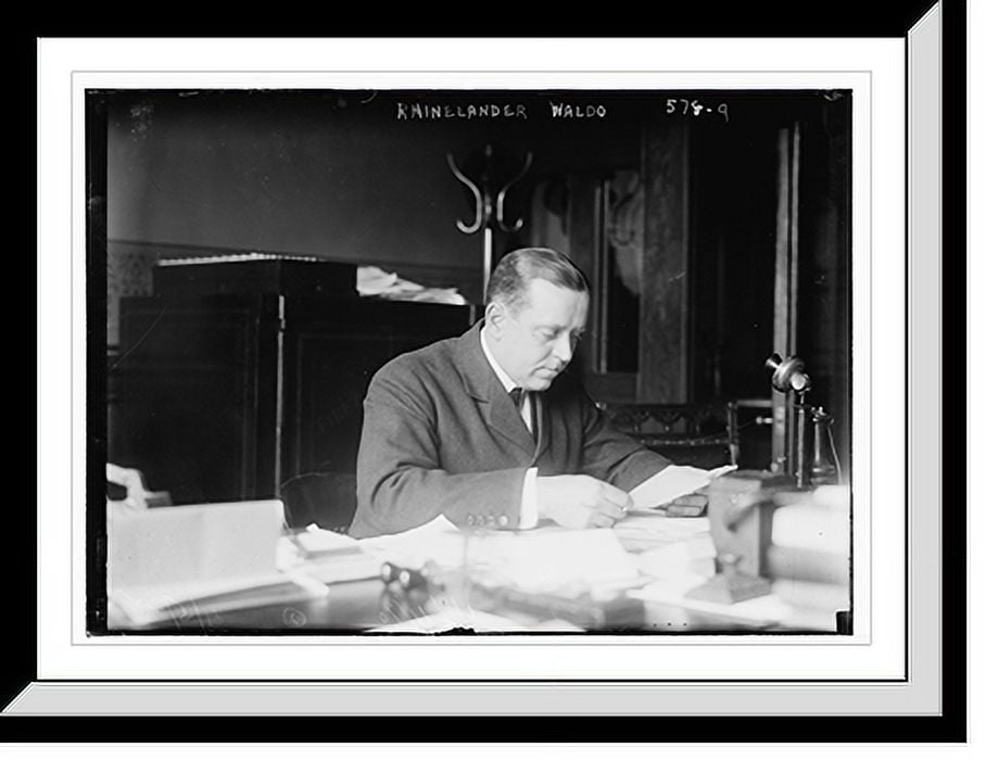 Historic Framed Print, Rhinelander Waldo, seated at desk, writing - 2 ...