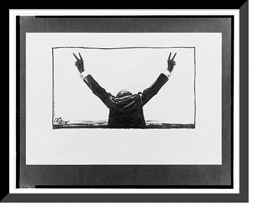 Historic Framed Print, [Richard Nixon, shown from behind, with arms ...