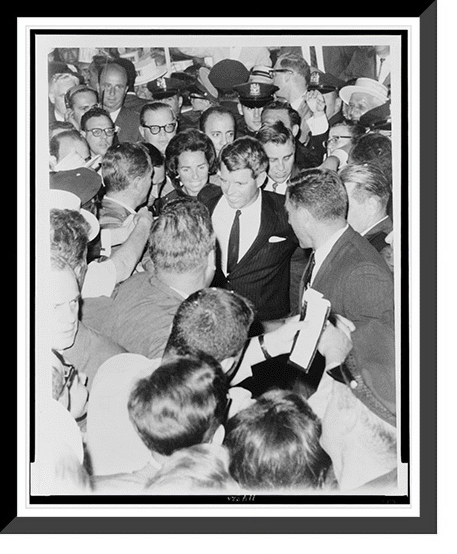 Historic Framed Print, [Robert F. Kennedy with wife Ethel surrounded by ...