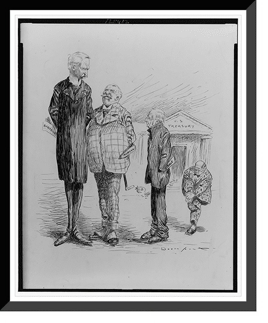 Historic Framed Print, [Rockefeller, Morgan, and Sage standing in front ...