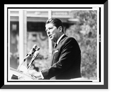 Historic Framed Print, [Ronald Reagan, half-length portrait, standing ...