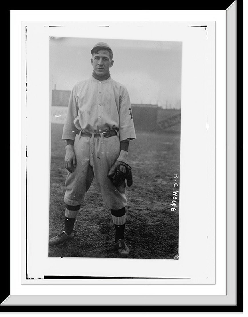 Historic Framed Print, Roy C. "Polly" Wolfe wearing a minor league ...