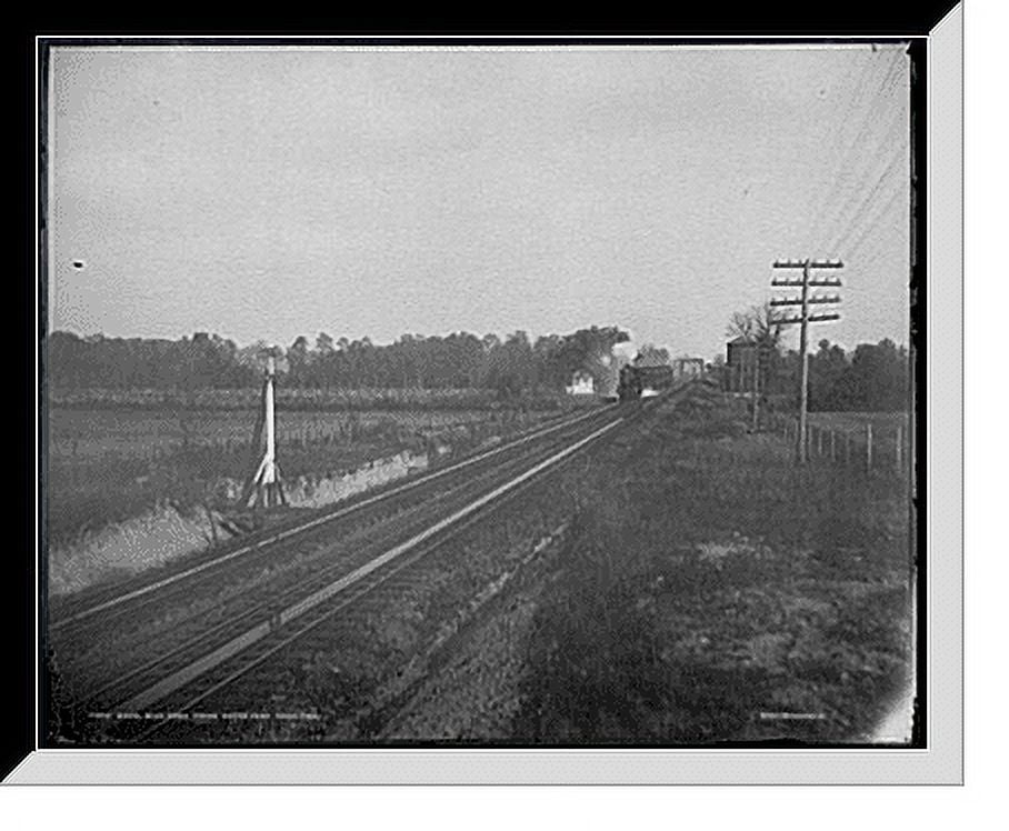 Historic Framed Print, Royal Blue Train taking water from track tank ...