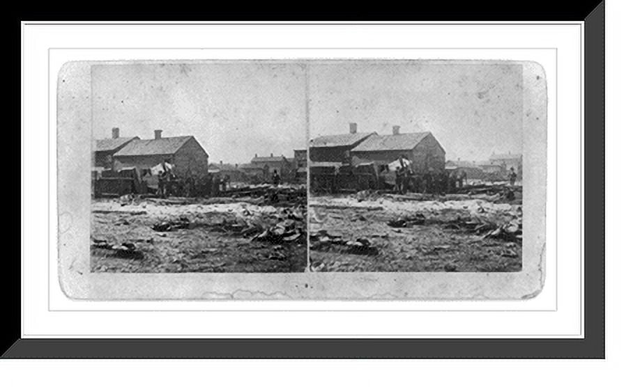 Historic Framed Print, [Ruins after the great fire of Oct. 1871 ...