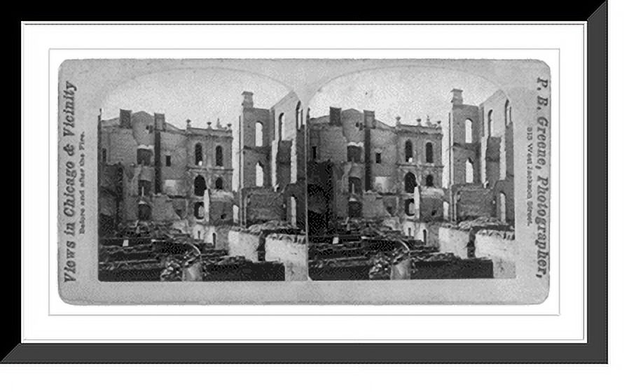 Historic Framed Print, [Ruins after the great fire of Oct. 1871 ...