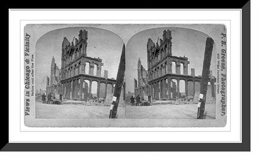 Historic Framed Print, [Ruins after the great fire of Oct. 1871 ...