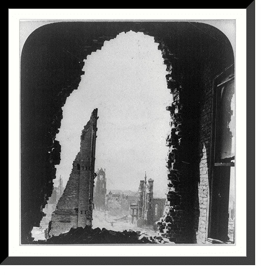 Historic Framed Print, [Ruins after the great fire of Oct. 1871 ...