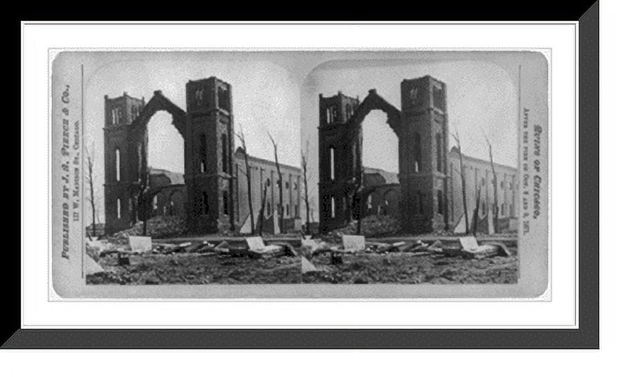 Historic Framed Print, [Ruins of Trinity Church, Chicago, after the ...