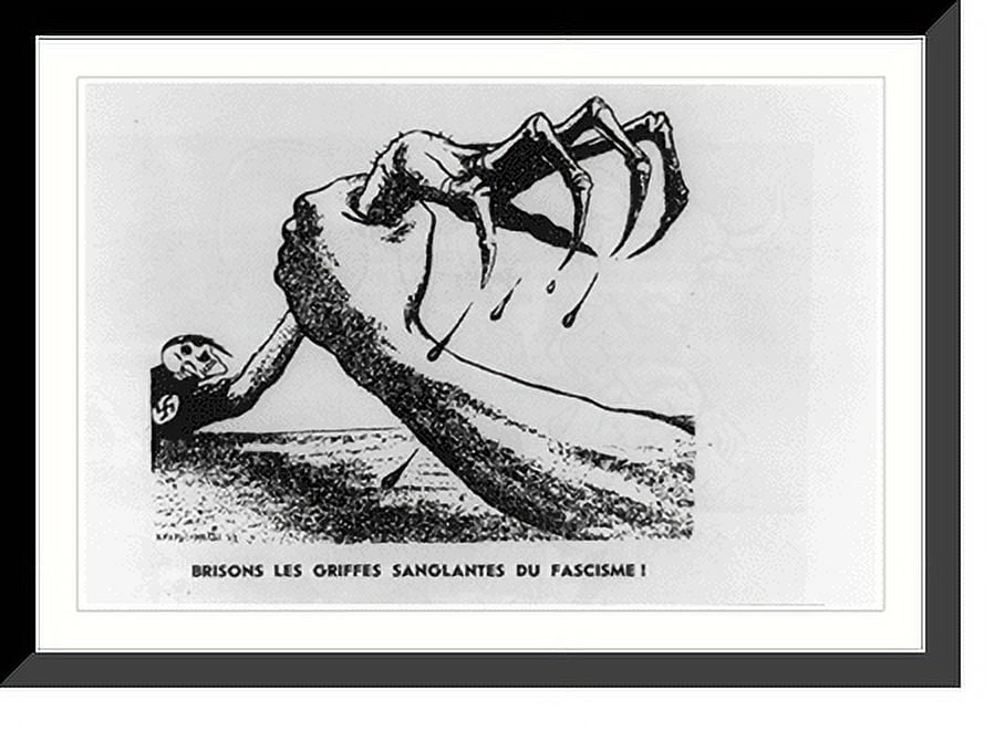 Historic Framed Print, [Russian cartoon, smashing the bloody claws of ...