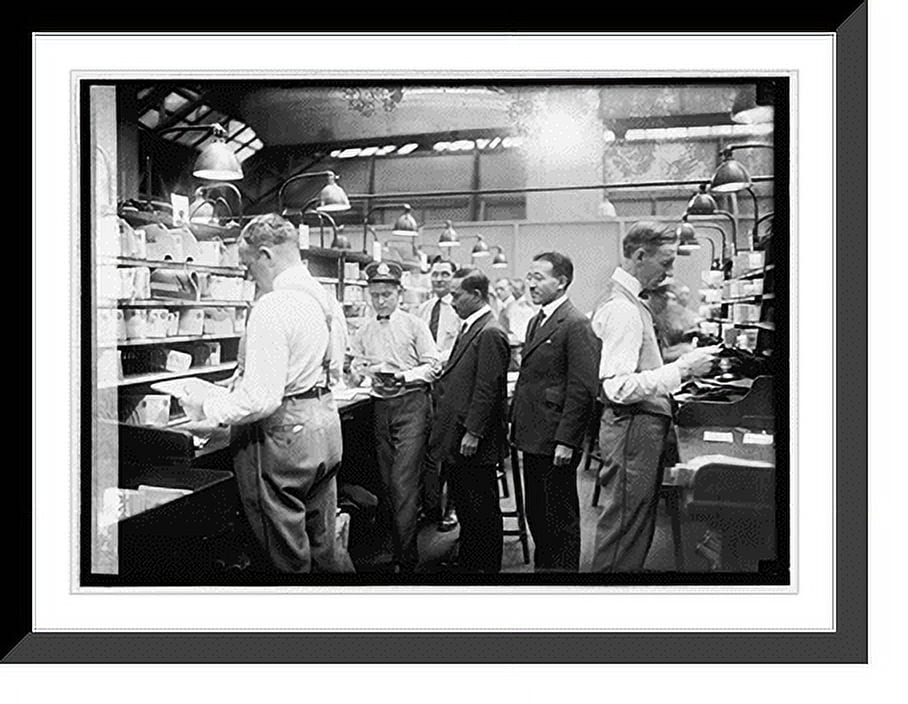 Historic Framed Print, [S. Oshima, Torine Mikureza in mail room], 11/10 ...