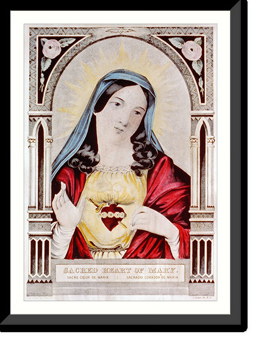Historic Framed Print, Sacred heart of Mary: sacre coeur de Marie ...