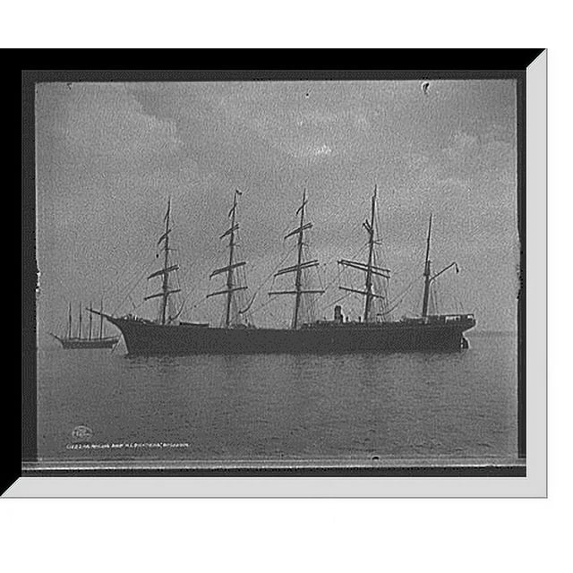 Historic Framed Print, Sailing ship R.C. Rickmers, broadside, 17-7/8" x ...