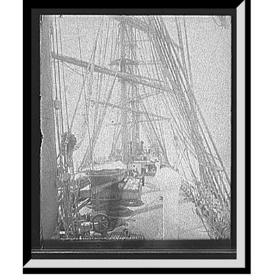 Historic Framed Print, Sailing ship R.C. Rickmers, deck view, looking ...