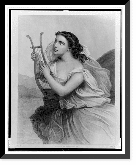 Historic Framed Print, [Sappho, three-quarter length portrait, facing ...