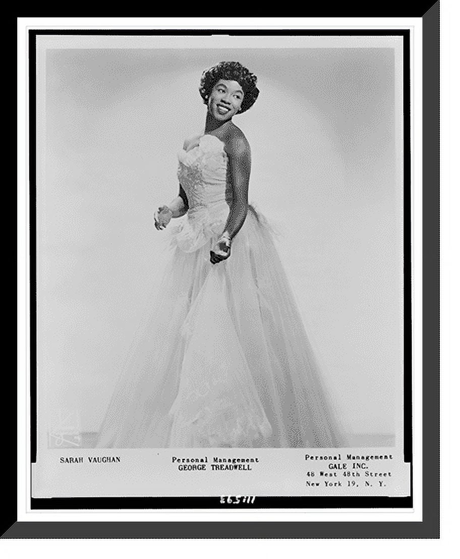 Historic Framed Print, [Sarah Vaughan, full-length portrait, standing ...