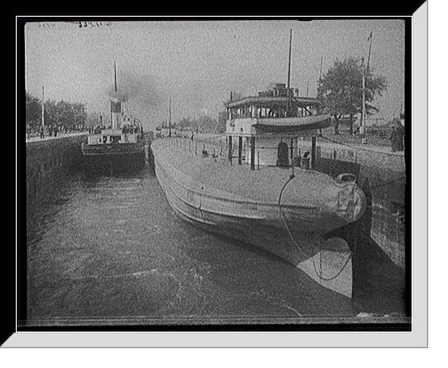 Historic Framed Print, [Sault Ste. Marie, Mich., whaleback steamer in ...
