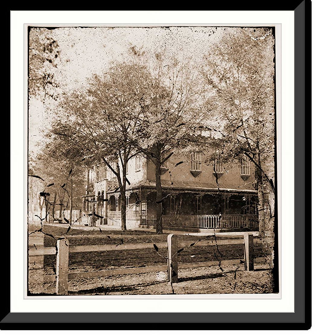 Historic Framed Print, Savannah Georgia. Meldrim house General Shermans ...