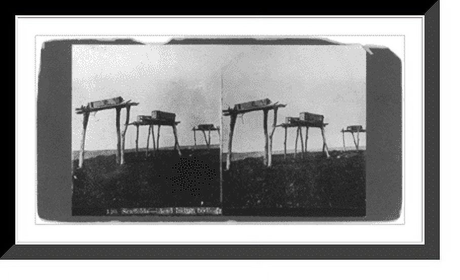 Historic Framed Print, Scaffolds. dead Indian bodies - 2, 17-7/8" x 21 ...