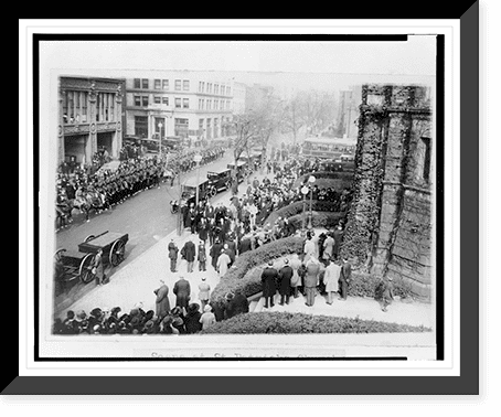 Historic Framed Print, Scene at St. Patricks Church during the funeral ...