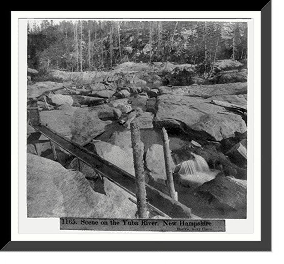 Historic Framed Print, Scene on the Yuba River - New Hampshire Rocks ...
