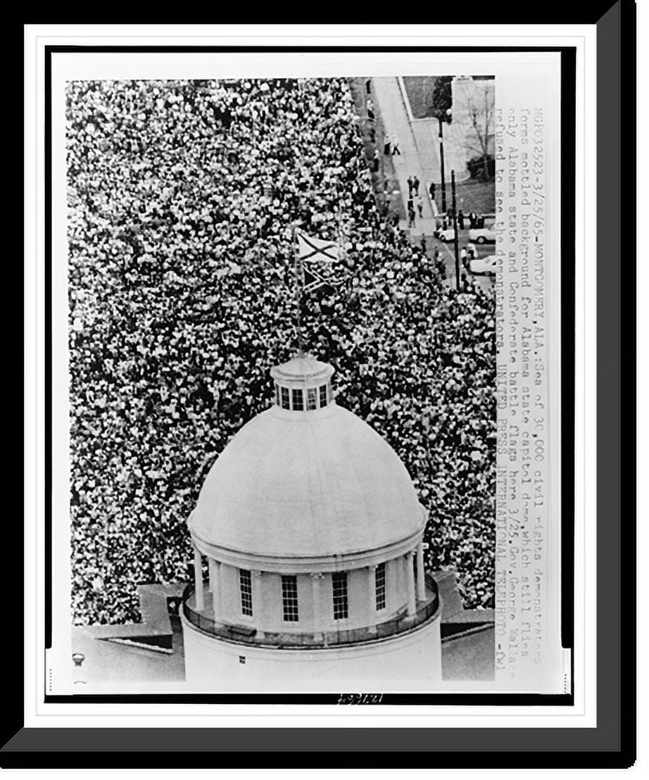 Historic Framed Print, [Sea of 30,000 civil rights demonstrators ...