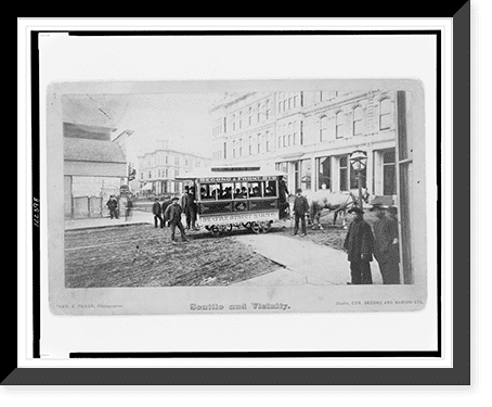 Historic Framed Print, [Seattle's first street car turning from ...