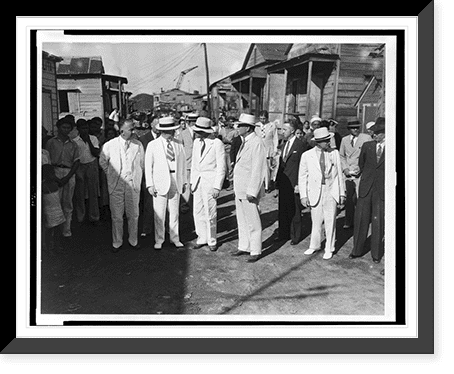 Historic Framed Print, Secretary Ickes and party in the slums of San ...