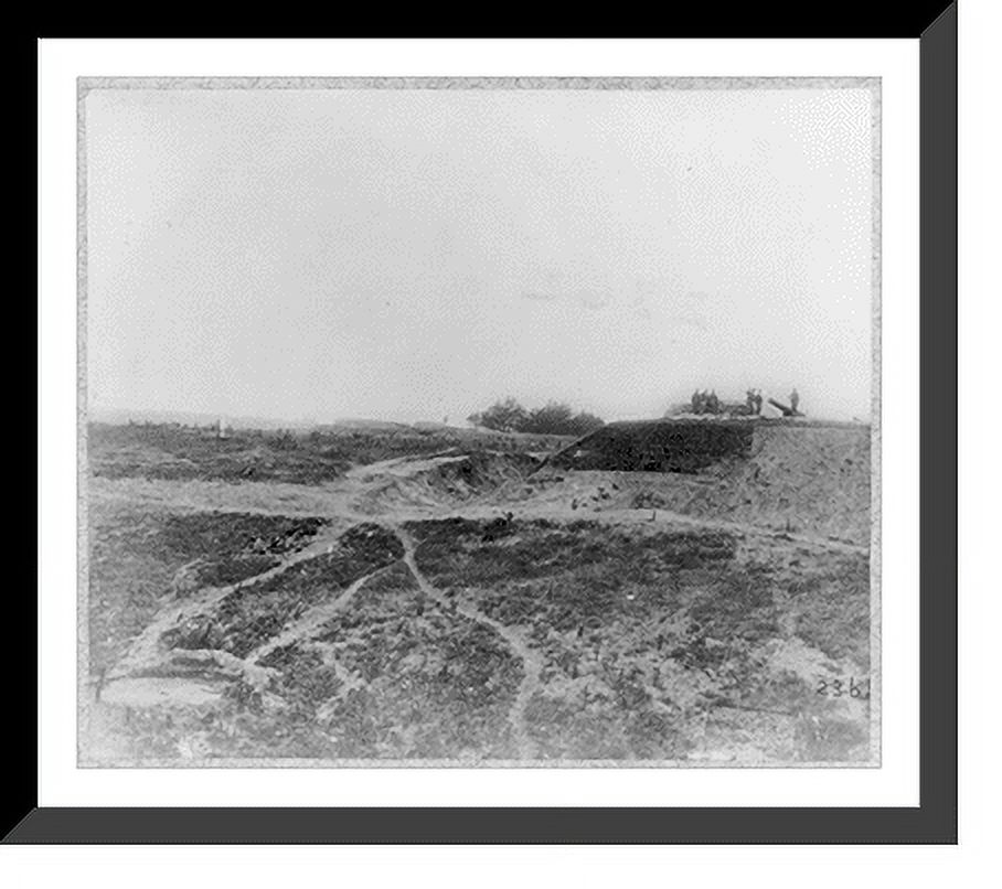 Historic Framed Print, Seige of Yorktown, Va.: Confederate fortifications, 17-7/8" x 21-7/8 ...