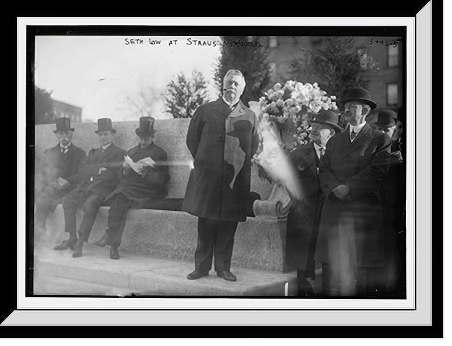Historic Framed Print, Seth Low at Straus Memorial, 17-7/8" x 21-7/8 ...