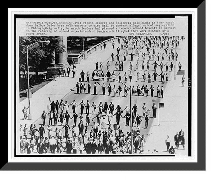 Historic Framed Print, [Several rows of civil rights activists, many ...