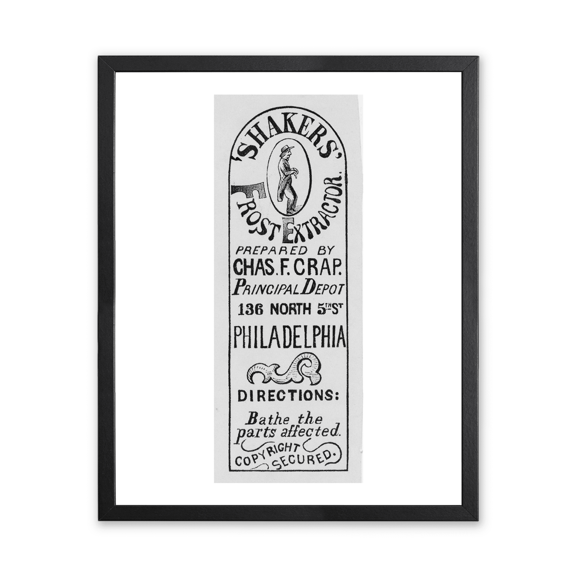 Historic Framed Print, 'Shakers' frost extractor. Prepared by Chas. F ...