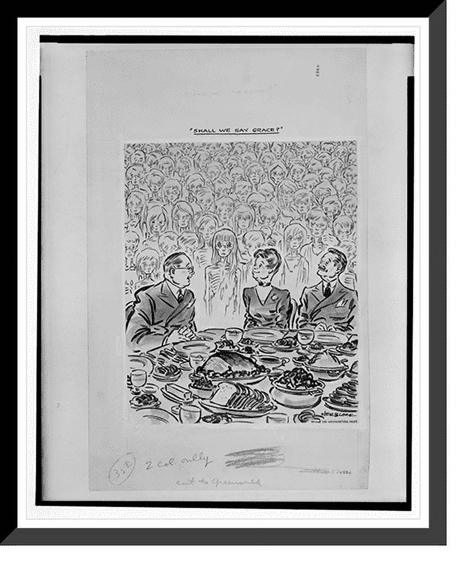 Historic Framed Print, Shall we say grace?".Herblock.", 17-7/8" x 21-7/8" - Walmart.com