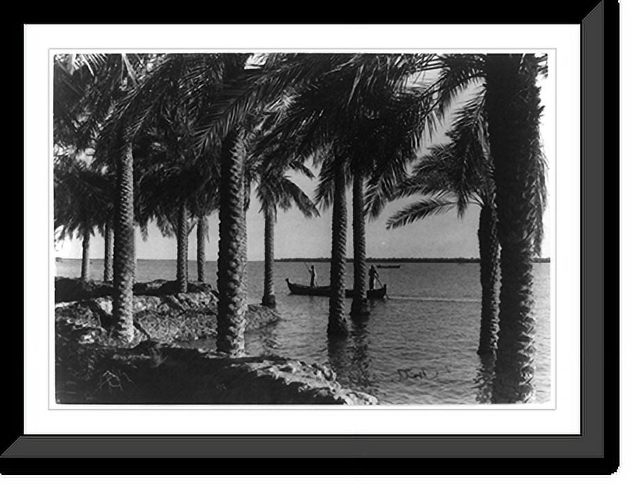 Historic Framed Print, The Shatt al-Arab from Abadan Island, showing ...