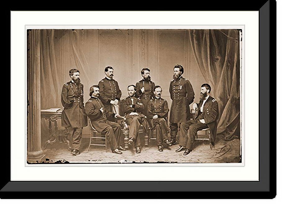 Historic Framed Print, Sherman & staff, 17-7/8" x 21-7/8" - Walmart.com