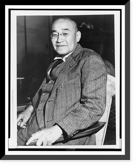 Historic Framed Print, [Shigeru Yoshida, half-length portrait, seated ...
