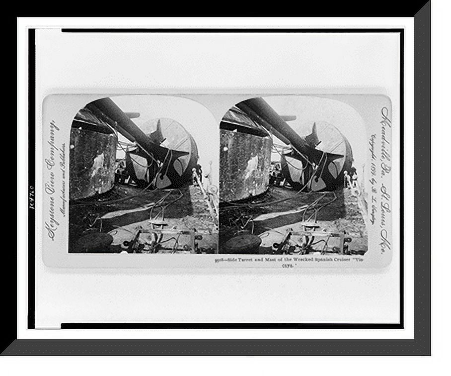 Historic Framed Print, Side turret and mast of the wrecked Spanish ...