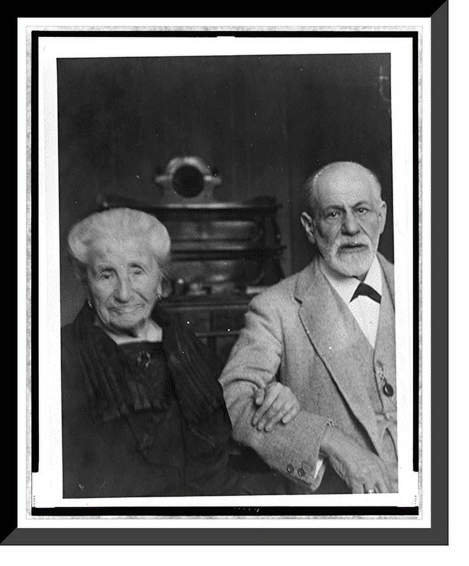 Historic Framed Print, [Sigmund Freud and his mother, Amalia, half ...